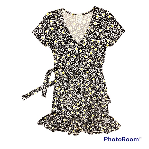 Francesca's Collections | Dresses | Blue Rain Cross Front Mock Wrap ...